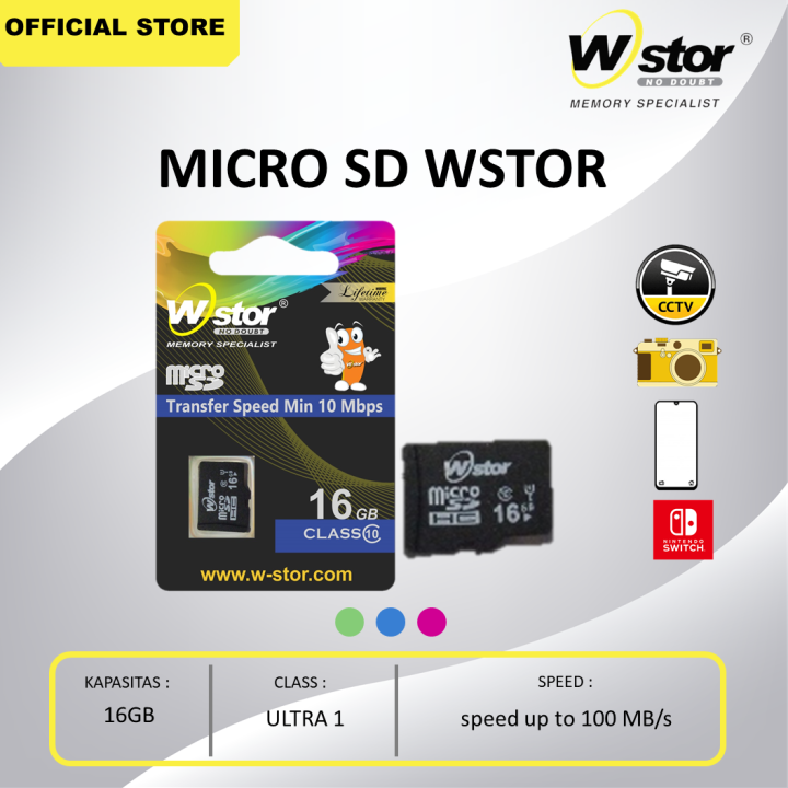 W-Stor Micro SD 16 GB Class 10 Packing Lifetime Warranty | Lazada Indonesia