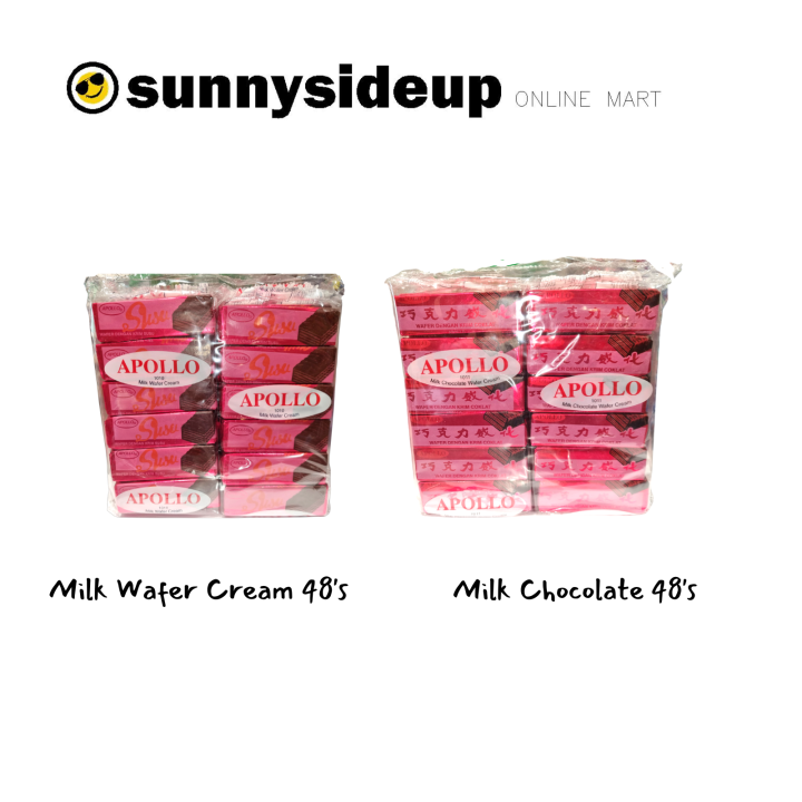 [SUNNY] Apollo Wafer Milk 12g x 48's Original | Chocolate Milk | Lazada