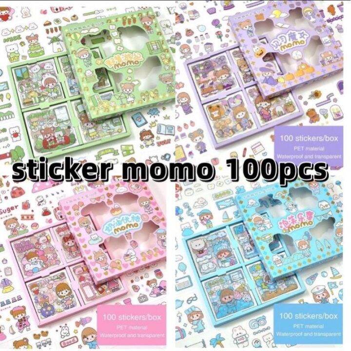 Per BOX Isi 100 Pcs Sticker Momo lucu Momogift Sticker Aesthetic ...