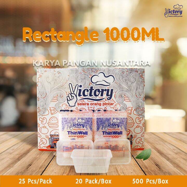 THINWALL VICTORY RECTANGLE 1000 ML KOTAK MAKAN BOX PLASTIK THIN WALL ...