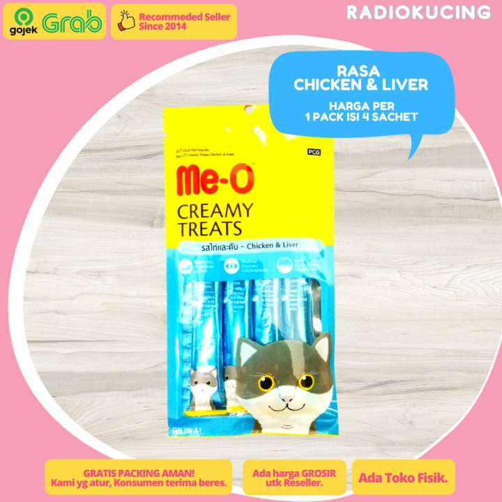Me-O Meo Creamy Treats CHICKEN & LIVER Pack 60 gr (4x15gr) Cemilan ...