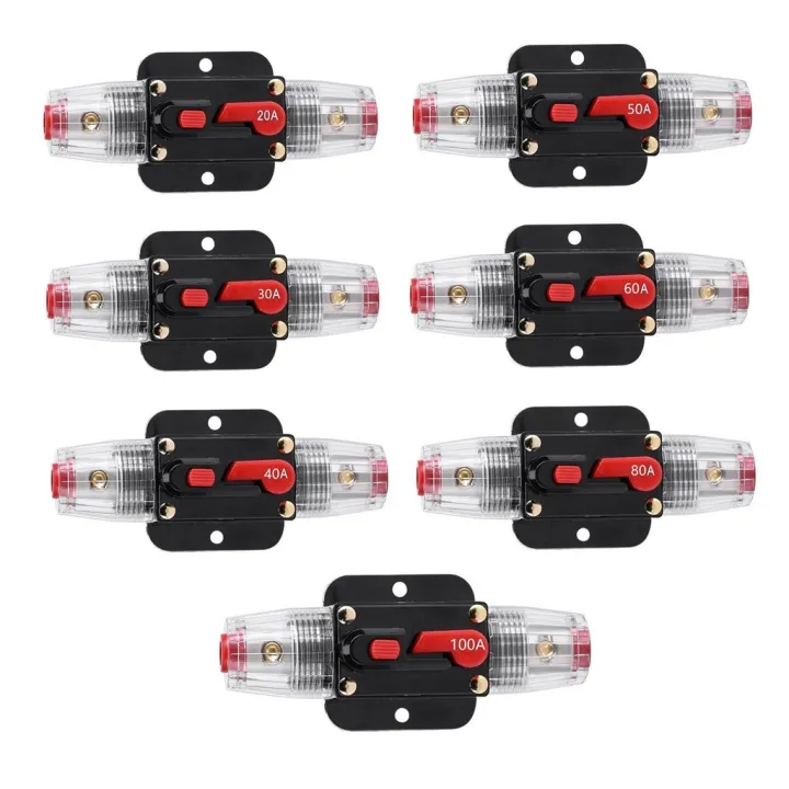 Car Audio 100 Amp Resettable Fuse Circuit Breaker AGU Amplifier Fuse ...