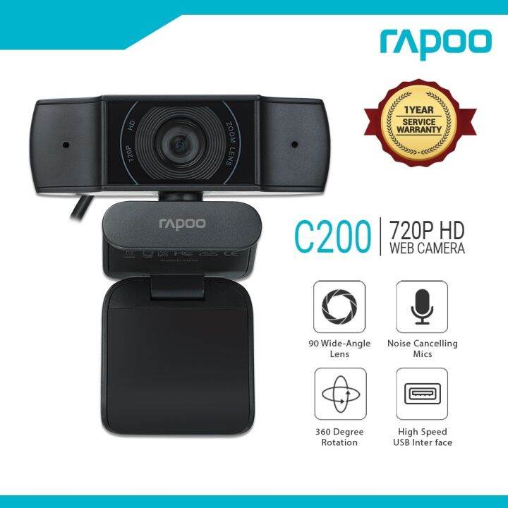 Rapoo Webcam C200 360° Rotation Webcam for laptop Webcam for pc HD Web ...