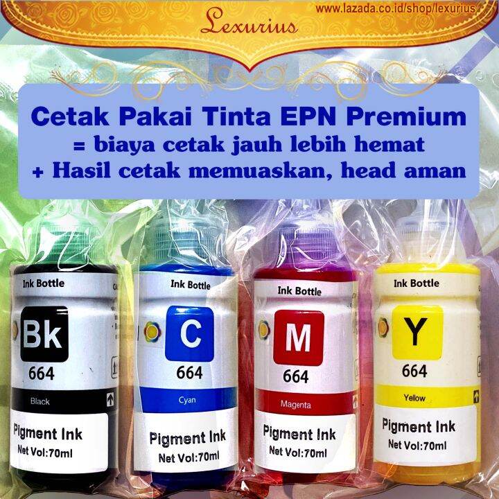 Tinta Pigment Epson 664 T664 Refill EPN Premium untuk Printer Epson ...