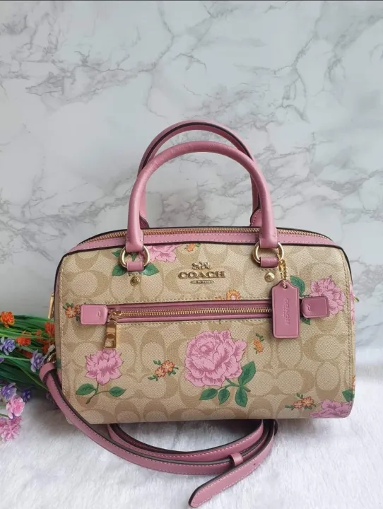 Coach 2717 Rowan Satchel In Signature Canvas With Prairie Rose Print ...