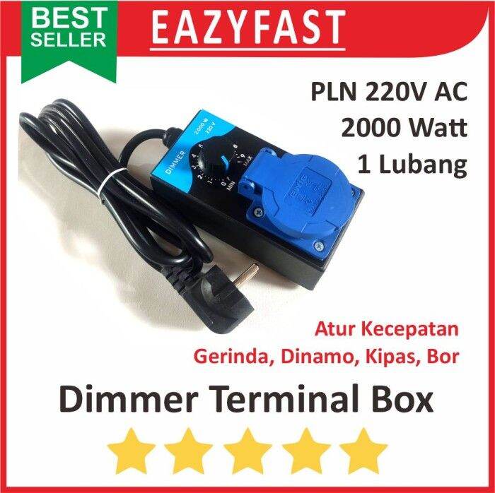 Box Dimmer 220V AC PLN 2000 W Watt Potensio Speed SCR PWM Dimer 2000W ...