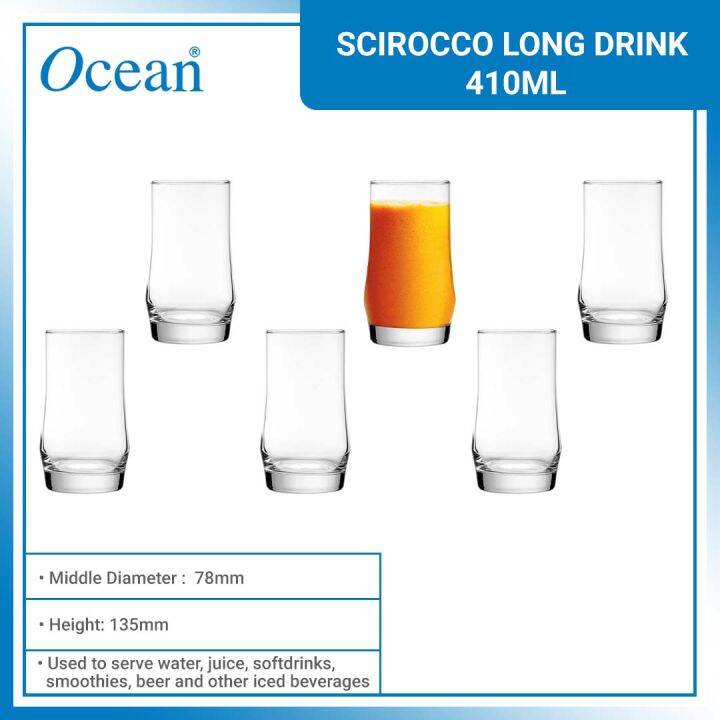 Ocean Glassware Scirocco Long Drink 410ml / 14 1/2oz Set of 6 | Lazada PH