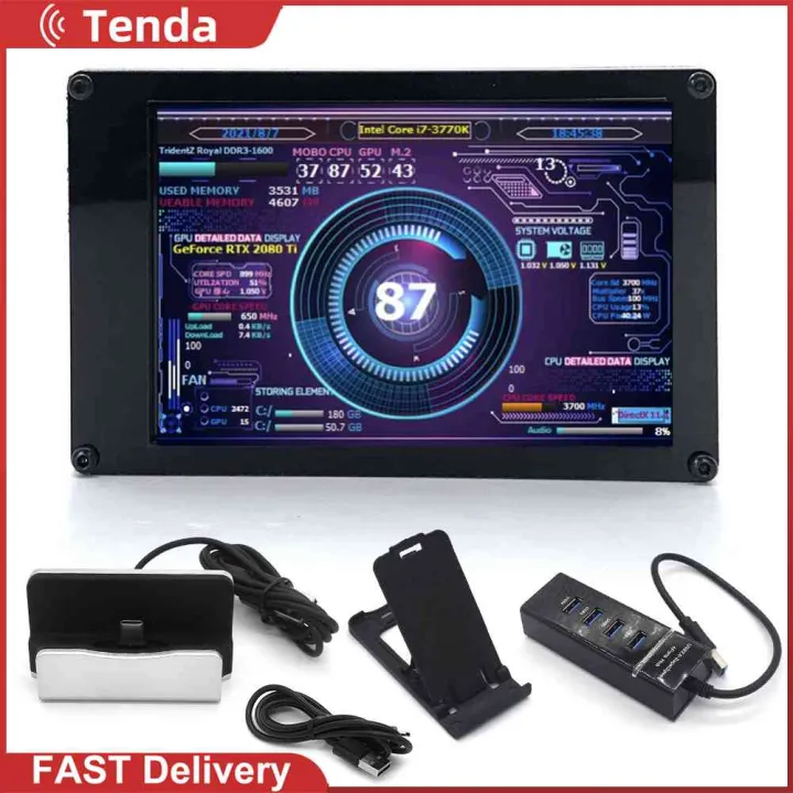 IPS Gaming Display Secondary Screen Portable Dual USB Screen Monitor ...