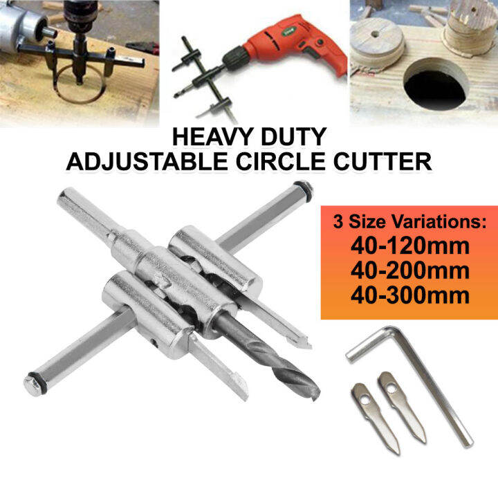Adjustable Circle Cutter Heavy Duty Chrome Drill Bit Tool Kit (Metal ...