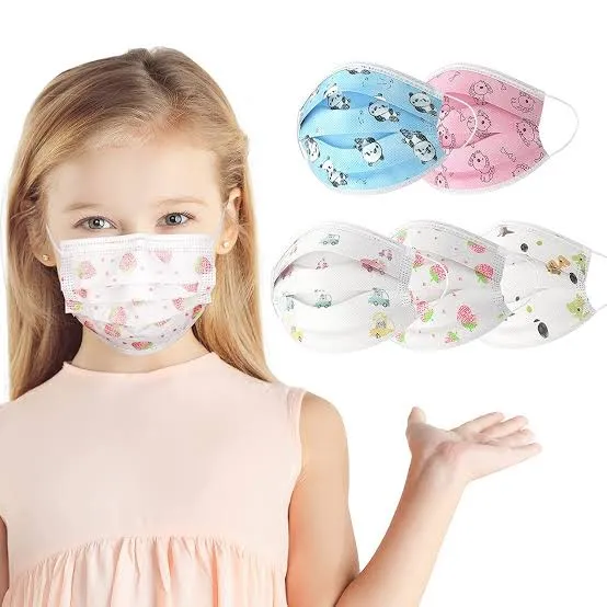 {FOR GIRL} Cute Prints Disposable 3-Ply Face Mask For Kids 50pcs ...