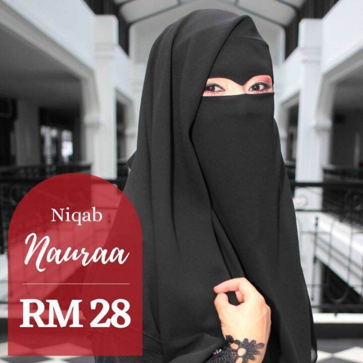 Niqab V shape 2 layer Half Cut Niqab Nauraa | Lazada