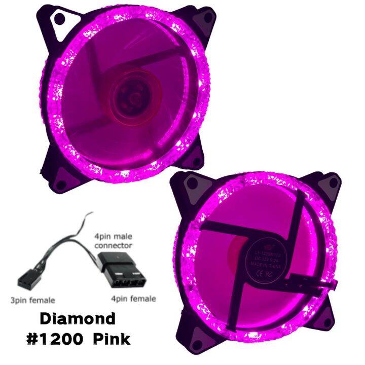 YGT LED FAN Dual Ring 12mm Case Chassis Cooling Ring CPU computer ...