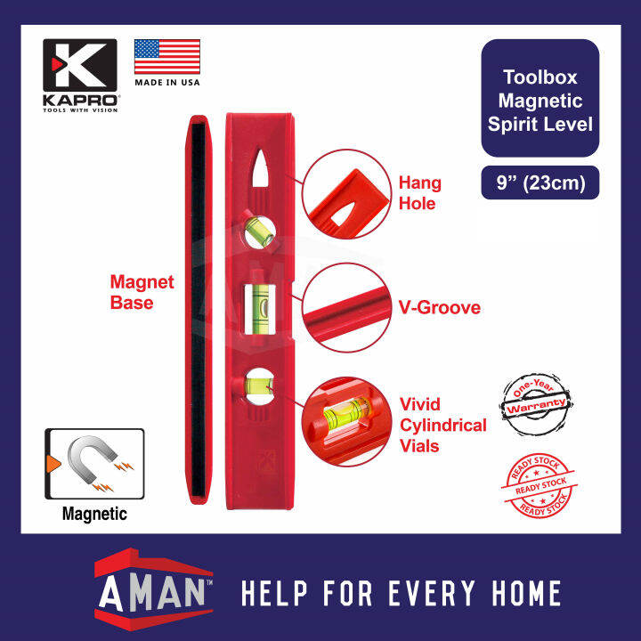 KAPRO Spirit Level Magnetic Toolbox Level Box Level Water Level Ruler ...