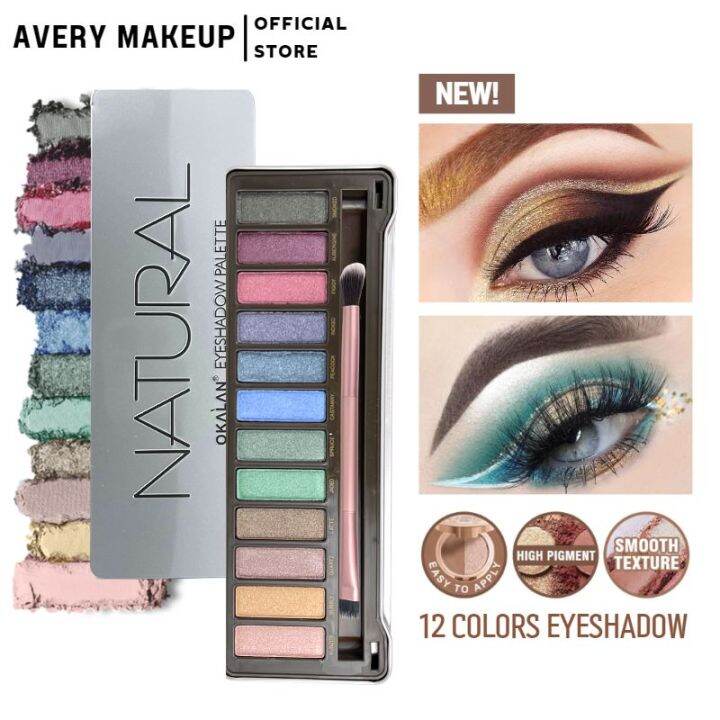 【COD】AVERY MAKEUP 12 Colors natural Eyeshadow Palette Pigment Shimmer ...
