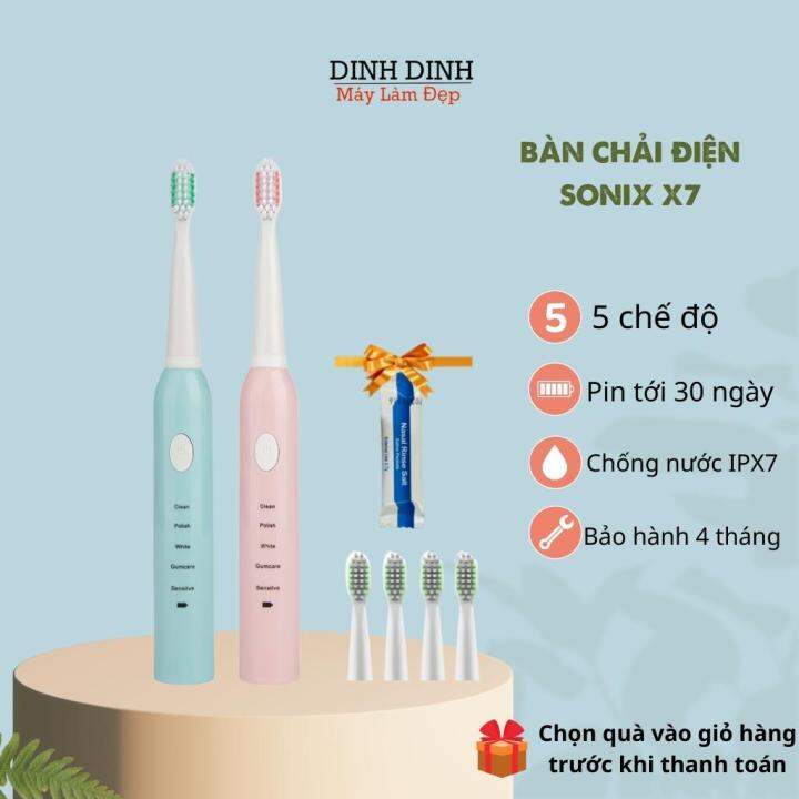 Bàn chải điện Sonic X7, bàn chải đánh răng điện Dinh Dinh bản Pro nâng ...