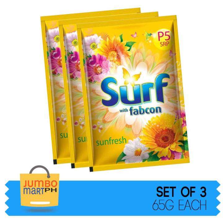 SURF POWDER DETERGENT SUN FRESH SACHET / 65G / SET OF 3 | Lazada PH