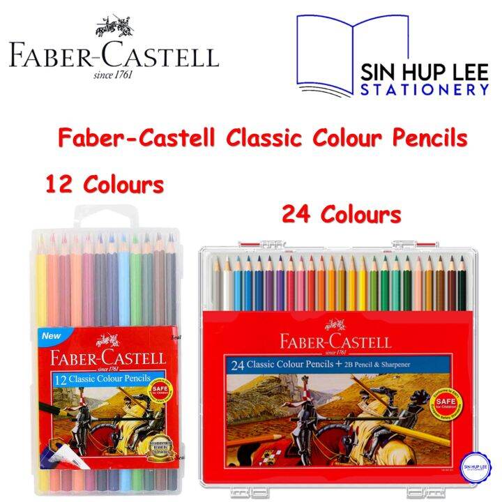 Faber Castell Classic Colour Pencils Sets With Slim-Flexi Case (12 / 24 ...