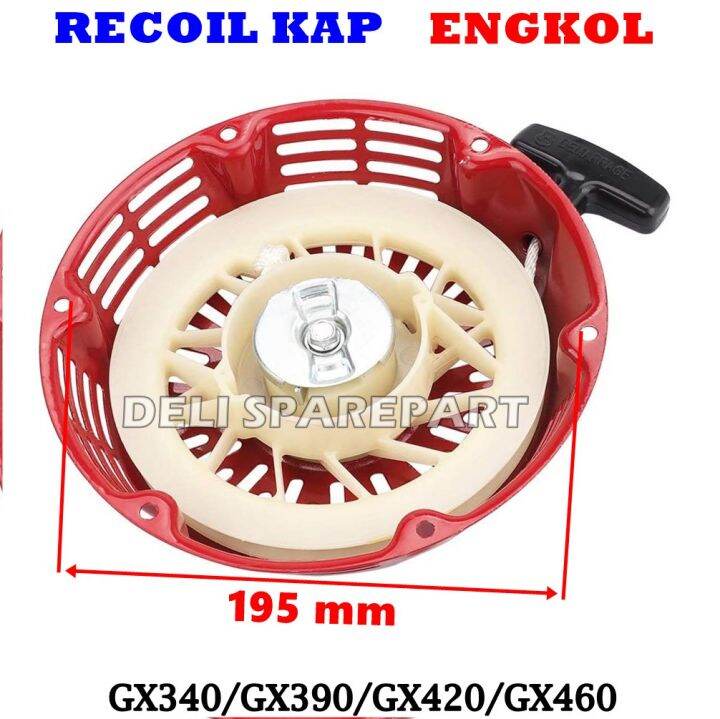 GX340 GX390 GX420 GX460 Recoil Starter Tarikan Kap Engkol Merah Honda genset 5000 sampai 9000 ...