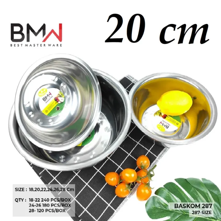 BMW Baskom Umum Stainless 287 20 cm | Lazada Indonesia