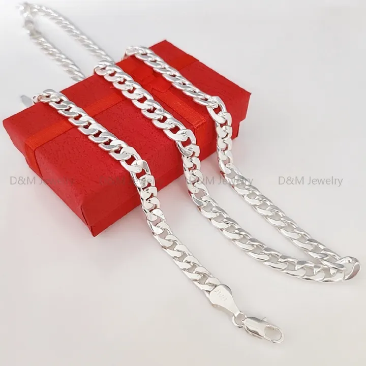 【Quick delivery from Manila】925 silver plated 2in1 necklace bracelets for men stainless non ...