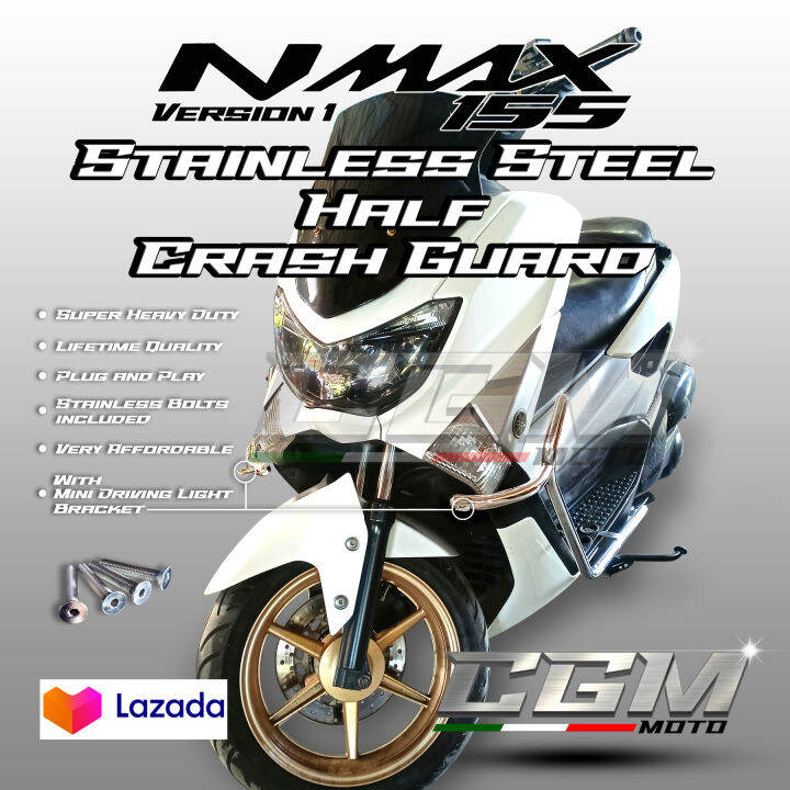 ⭐️NMAX V1 FULL & HALF ARMOR CRASH GUARD STAINLESS STEEL FULL CRASH ...