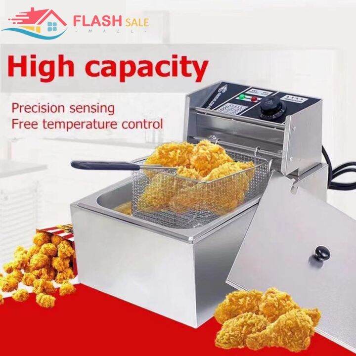 Electric Deep Fryer 220V Stainless Steel Frying Machine With Basket ...