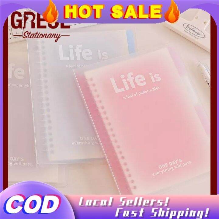 【COD/READY】 is Dreamy Frosted binder with loose leaf and divider 20/26 ...