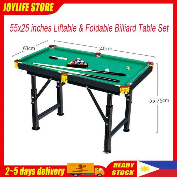 55x25 inches Billiard Table Set Liftable Foldable metal legs pool table ...