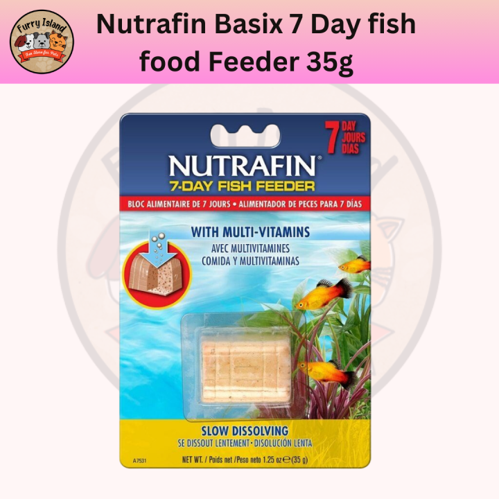 Nutrafin Basix 7 Day fish food Feeder 35g Treasure chest holiday pellets & multi vitamin 1.25 oz ...