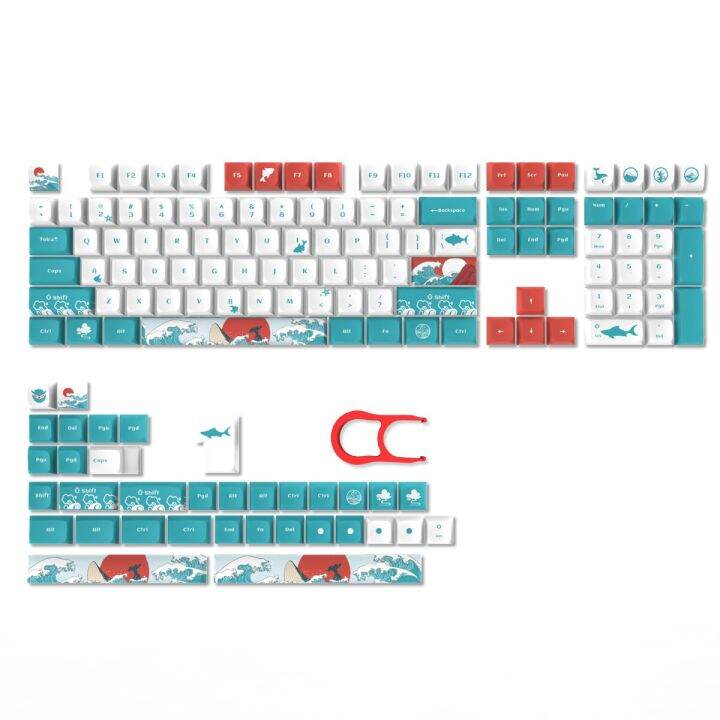 143 Keys PBT Keycap Coral Sea 5 Sides Dye-Sub XVX Profile Keycap Custom Korea Gateron MX ...