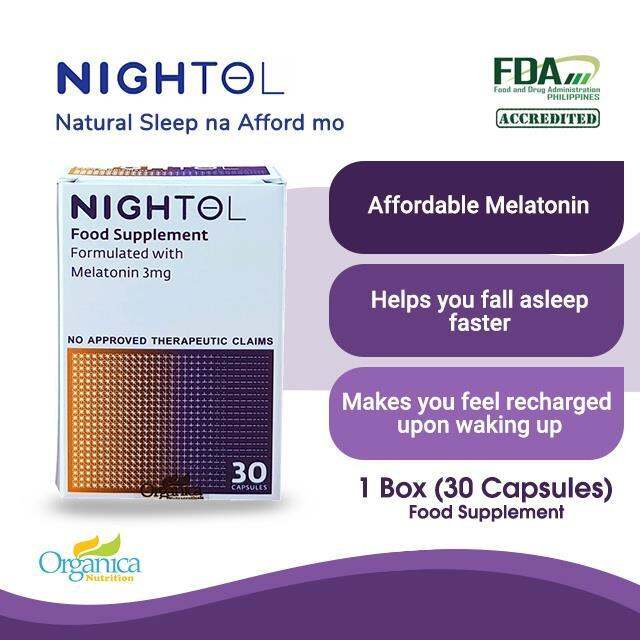 [ For Natural Sleep ] Nightol Pure 3mg Melatonin Supplement (1 Box ...