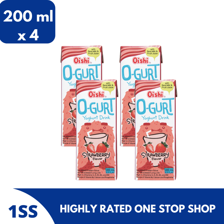 Oishi O-Gurt Yoghurt Drink Strawberry Flavor, 200ml set of 4 | Lazada PH