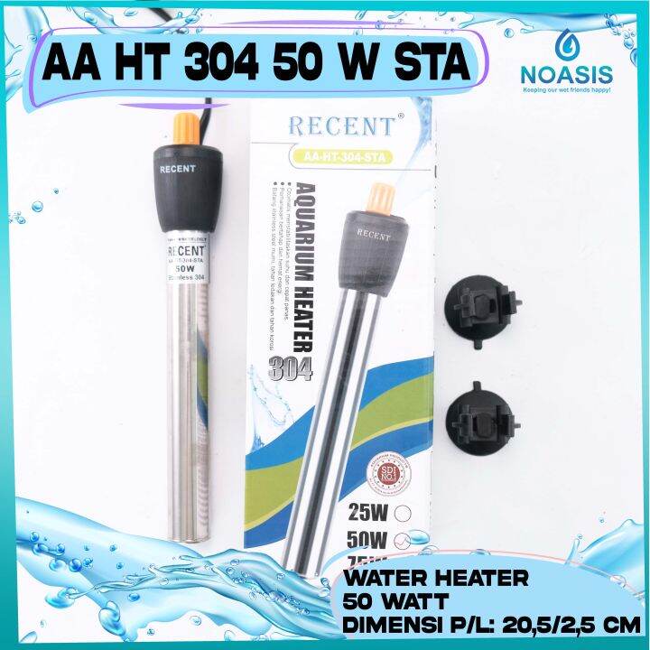 HEATER AQUARIUM RECENT AA-HT-304 STAINLESS 50 WATT PENGHANGAT AIR ...