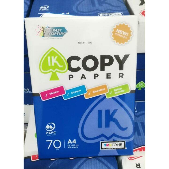 Hot sale IK COPY A4 Paper 500 Sheet 70Gsm Kertas A4 500 Photocopy Paper A4白纸 | Lazada