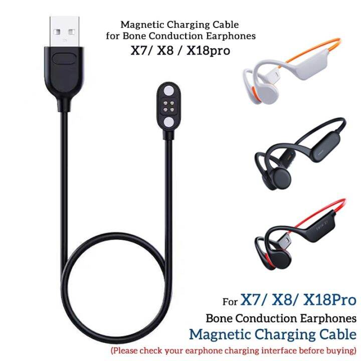 Bone Conduction Earphones Magnetic Charging Cable For X7/X8/X18pro ...