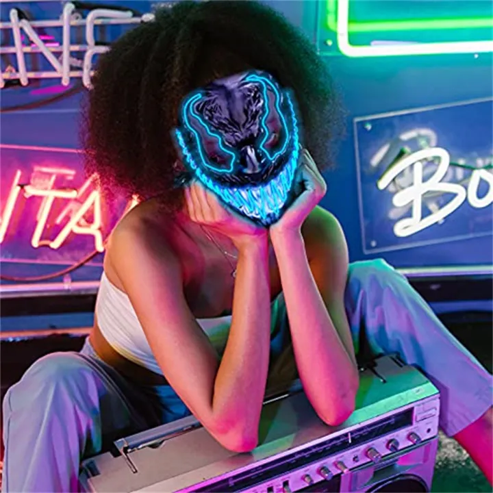 Jnan【Ready Stock】Halloween Horror Mask LED Venom Costume Mask LED ...