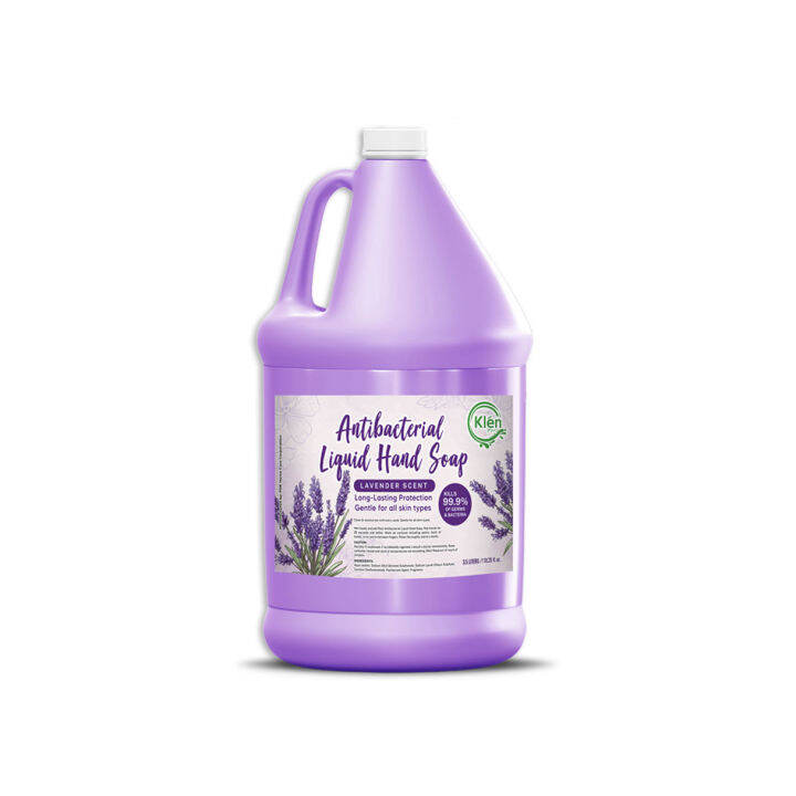 Klen Antibacterial Liquid Hand Soap Lavender Scent Gallon 3.5liters ...