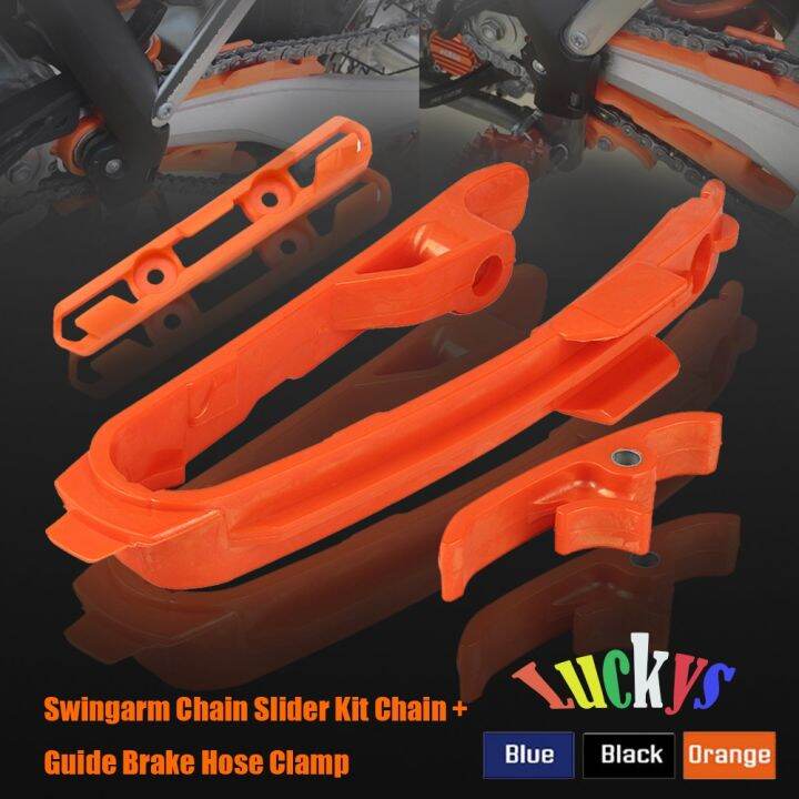 Motorcycle Swingarm Chain Slider Kit Chain Guide Brake Hose Clamp For ...