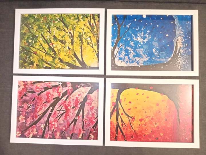 4 Panel Frame Wall Decor FOUR SEASONS | Lazada PH