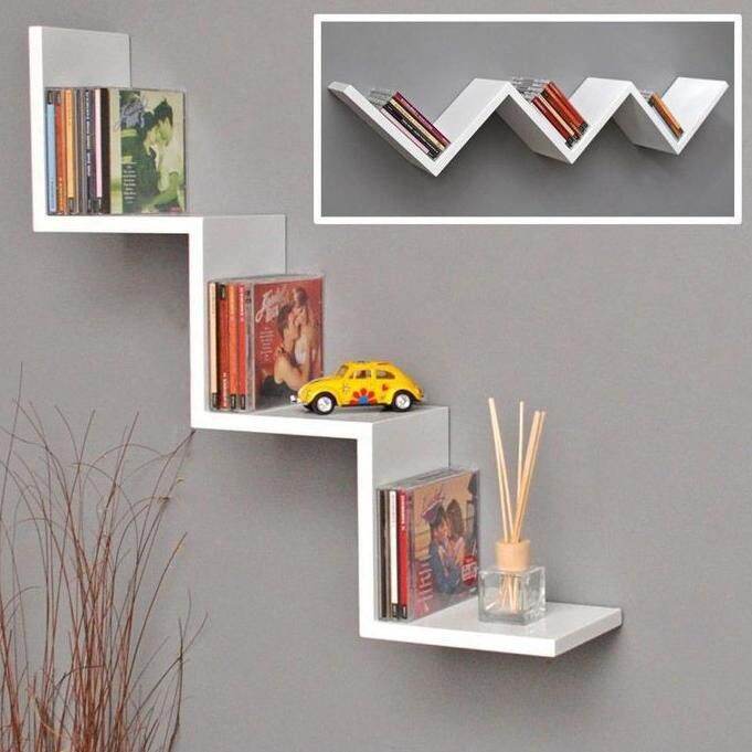 Dekorasi rak dinding minimalis aesthetic rak susun buku hiasan dinding ...