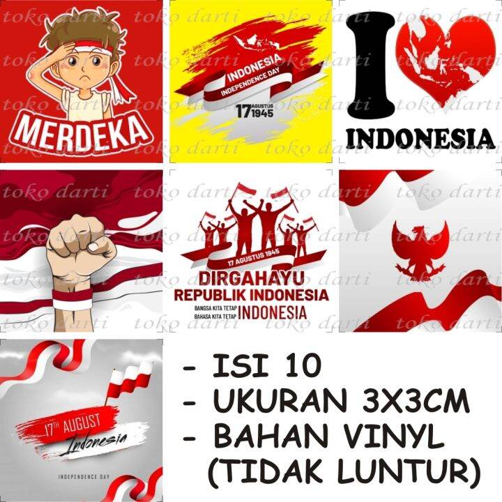 ISI 10-Stiker bendera 3X3 | sticker bendera | label bendera | stiker ...
