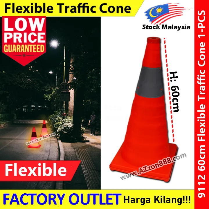 【Flexible】60cm Flexible Safety Traffic Cone / Kerucut Lipat Lalu Lintas ...