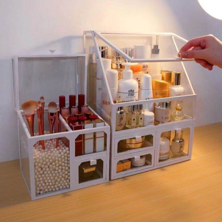 Cosmetics Storage Dustproof Skin Care Rack Acrylic Transparent Display ...