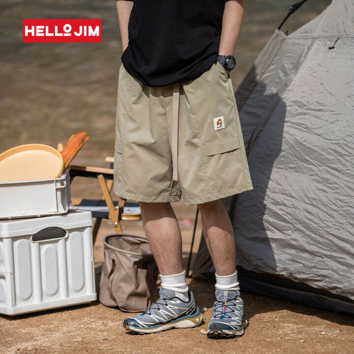 HELLO JIM กางเกงขาสั้นคาร์โก้สำหรับผู้ชาย2023เข็มขัดรวมกางเกงขาสั้นทรง ...