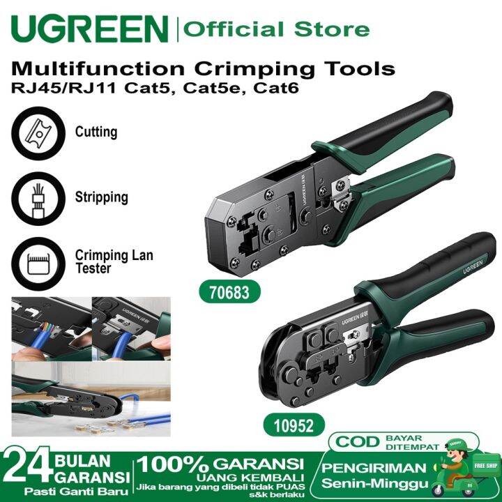 UGREEN Tang Crimping Tool RJ45 RJ11 LAN Network Krimping Multifungsi Anti Gagal | Lazada Indonesia