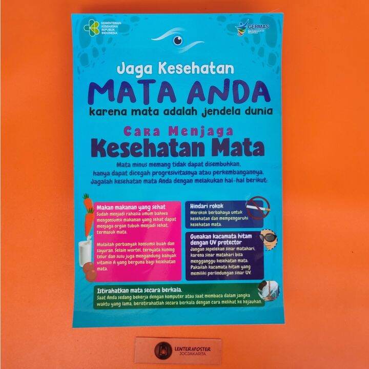 Poster Kesehatan mata - Cara Menjaga Kesehatan Mata warna Biru. Desain ...