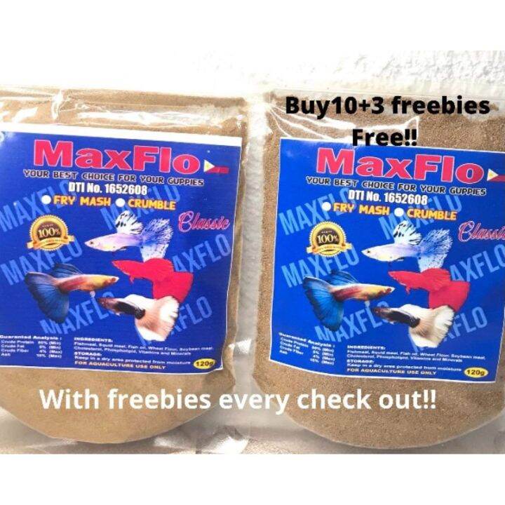ok Maxflo guppy fish food feeds crumble and fry mashed classic | Lazada PH