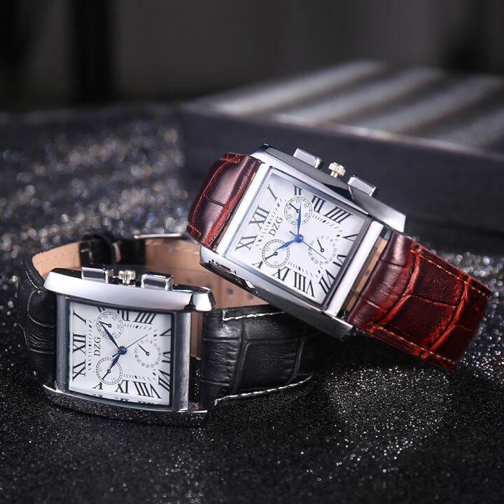 DZG retro business men's watch simple and elegant quartz watch Roman ...