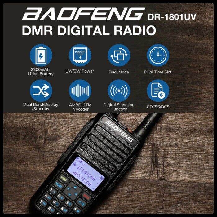 Baofeng DR-1801UV DR-1801 HT DMR Digital Analog Dual Band Versi Upgrade ...