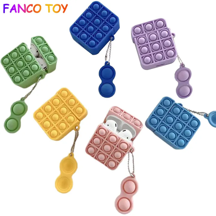 Plain Pop It Fidget Toys with Simple Dimple Keychain Sensory push ...